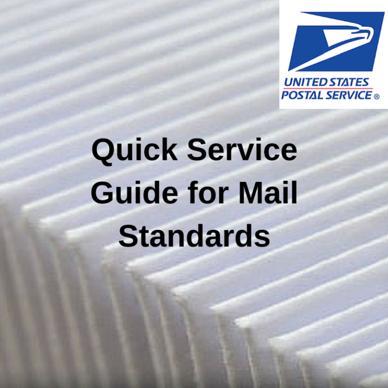 Quick Service Guide for Mail Standards - Tension Envelope & Print
